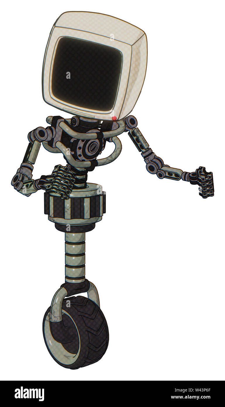 Droid containing elements: old computer monitor, light chest ...