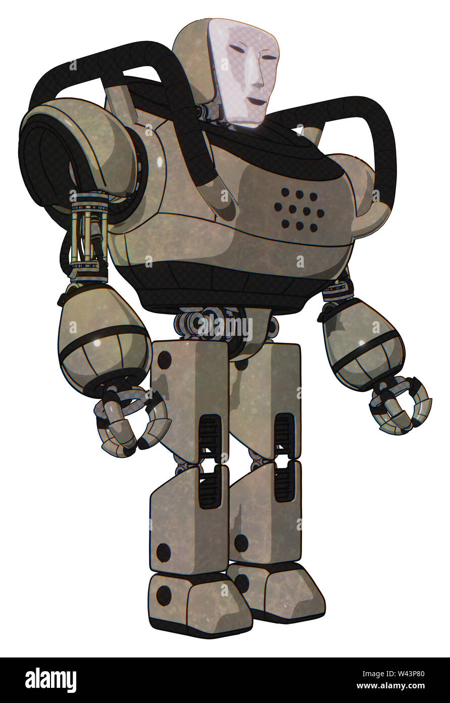 Droid containing elements: humanoid face mask, heavy upper chest ...