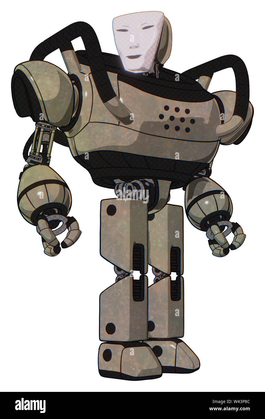 Droid containing elements: humanoid face mask, heavy upper chest ...