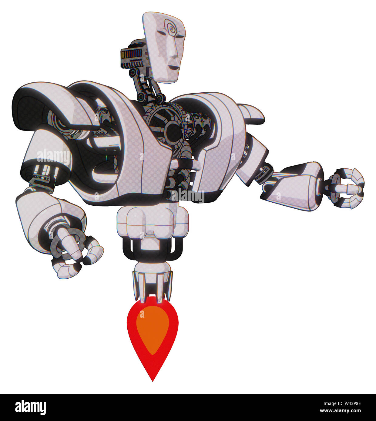 Mech containing elements: humanoid face mask, spiral design, heavy ...