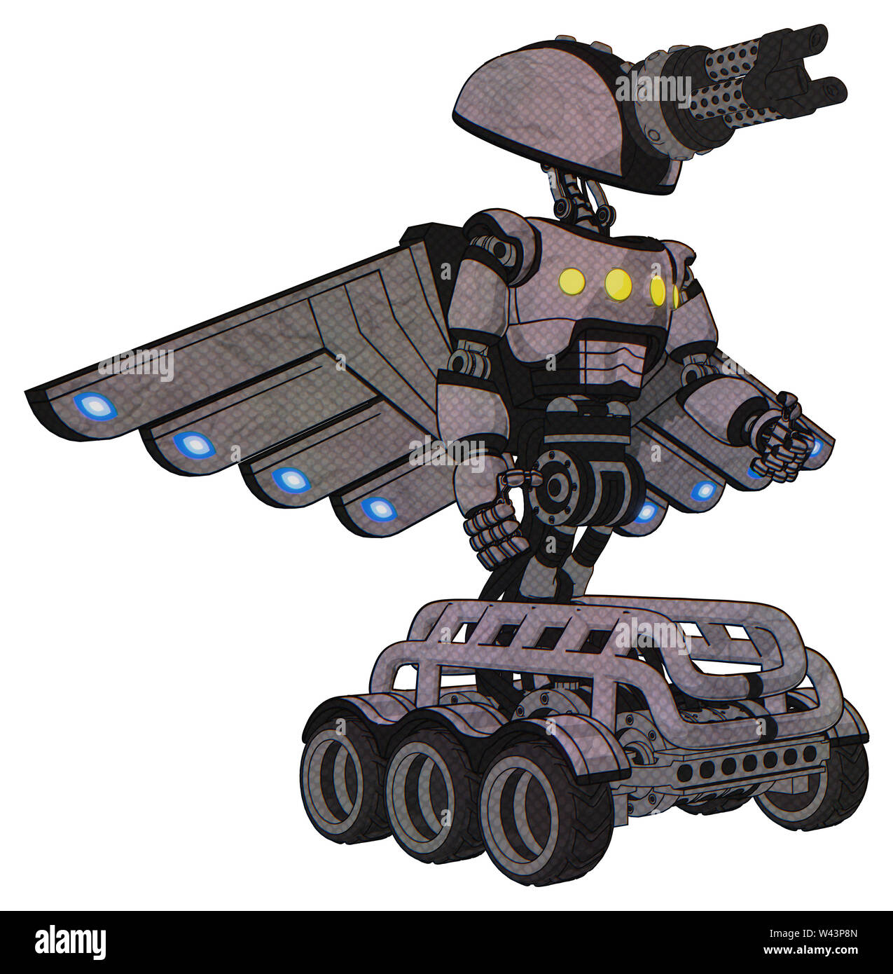 Bot containing elements: gatling gun face design, light chest ...