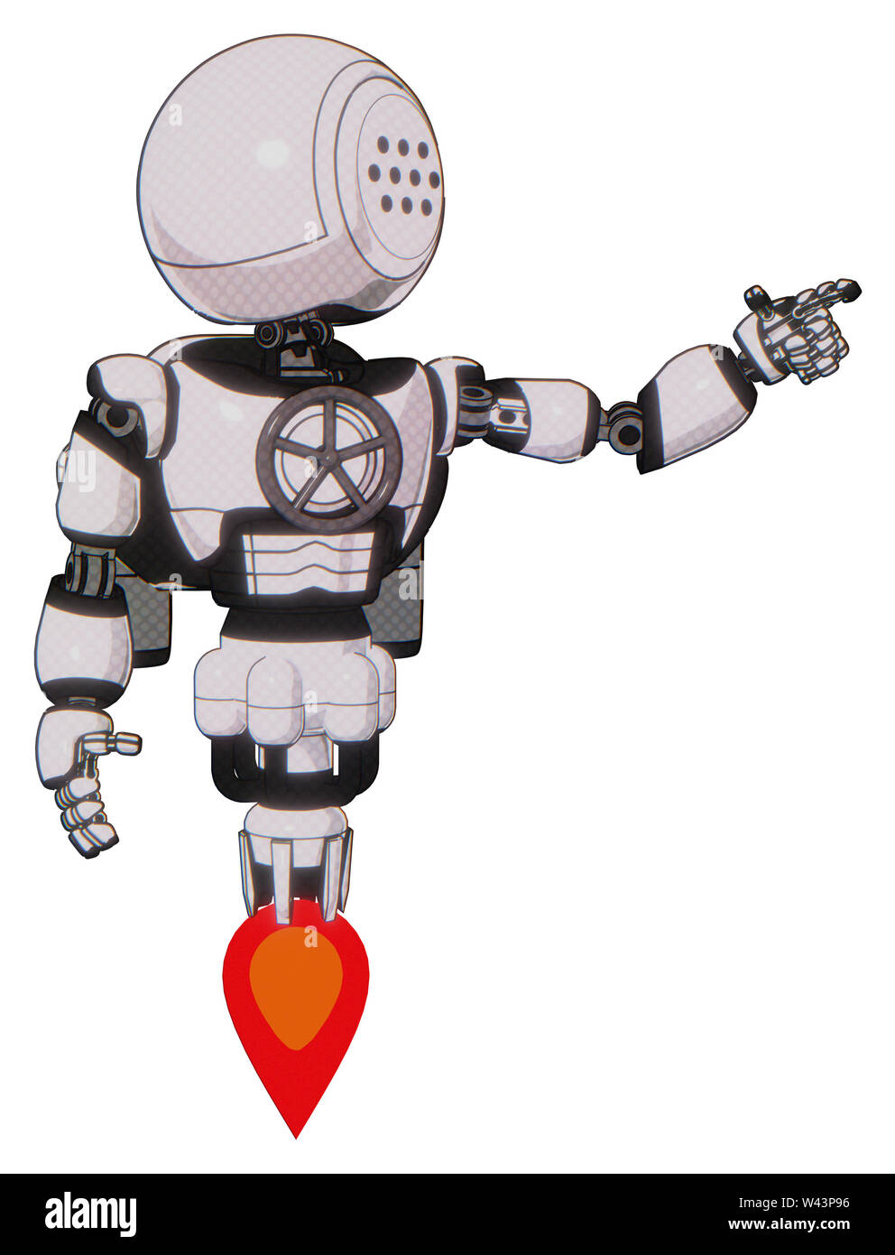 Cyborg containing elements: dots array face, light chest exoshielding ...