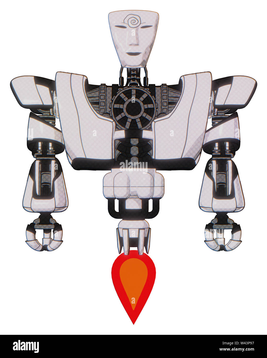 Mech containing elements: humanoid face mask, spiral design, heavy ...