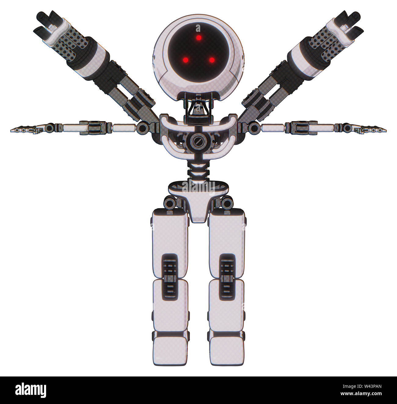 Droid containing elements: three led eyes round head, light chest ...