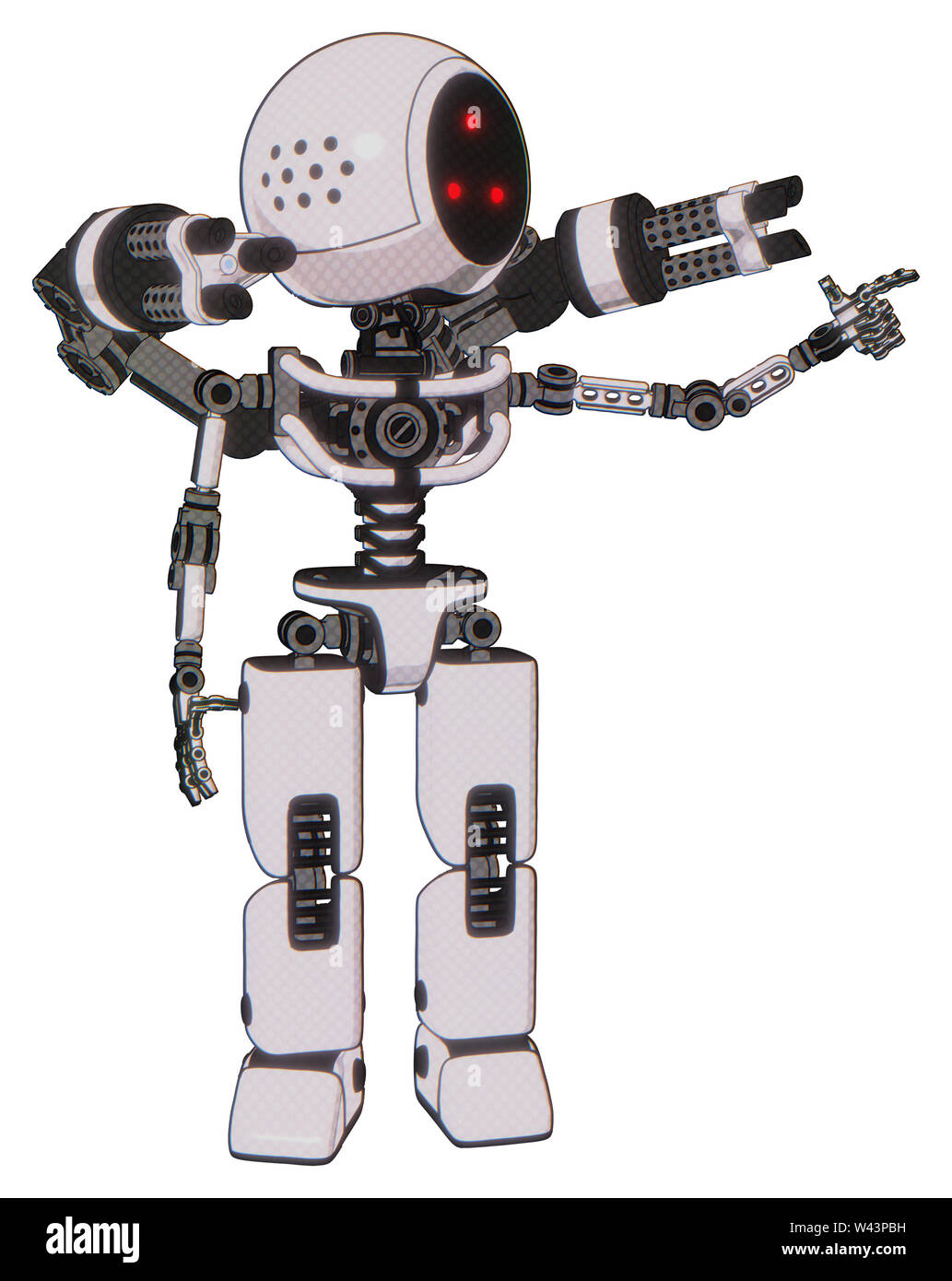 Droid containing elements: three led eyes round head, light chest ...