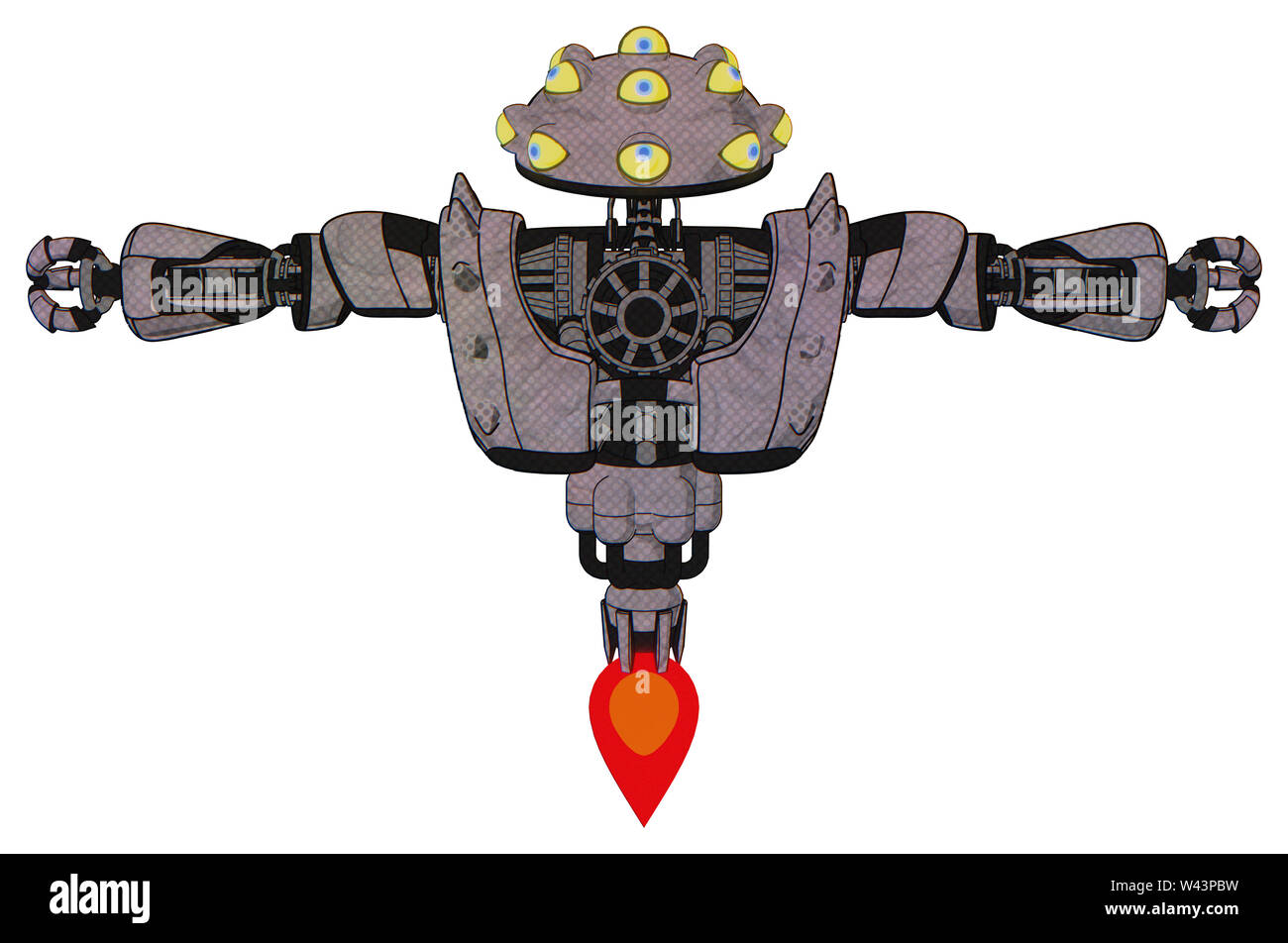 Mech containing elements: many-eyed monster head design, heavy upper ...