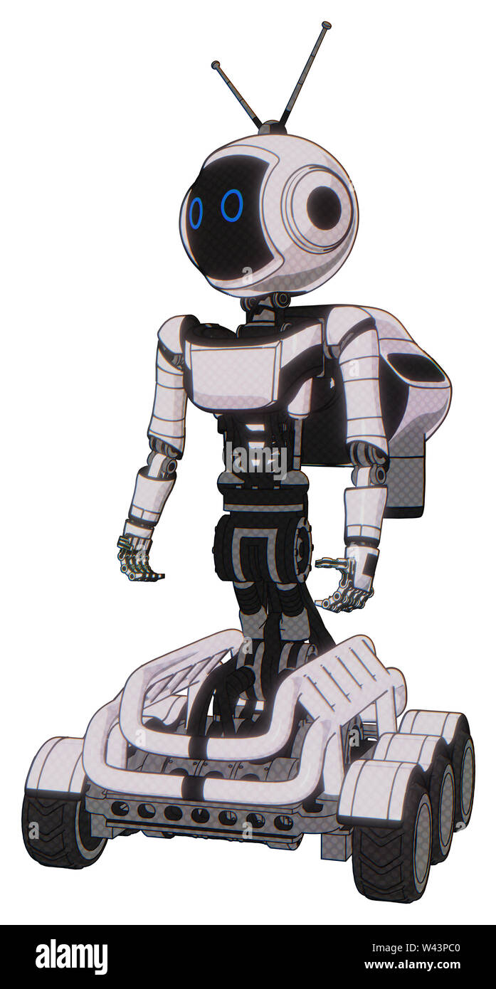 Mech containing elements: digital display head, circle eyes, retro ...