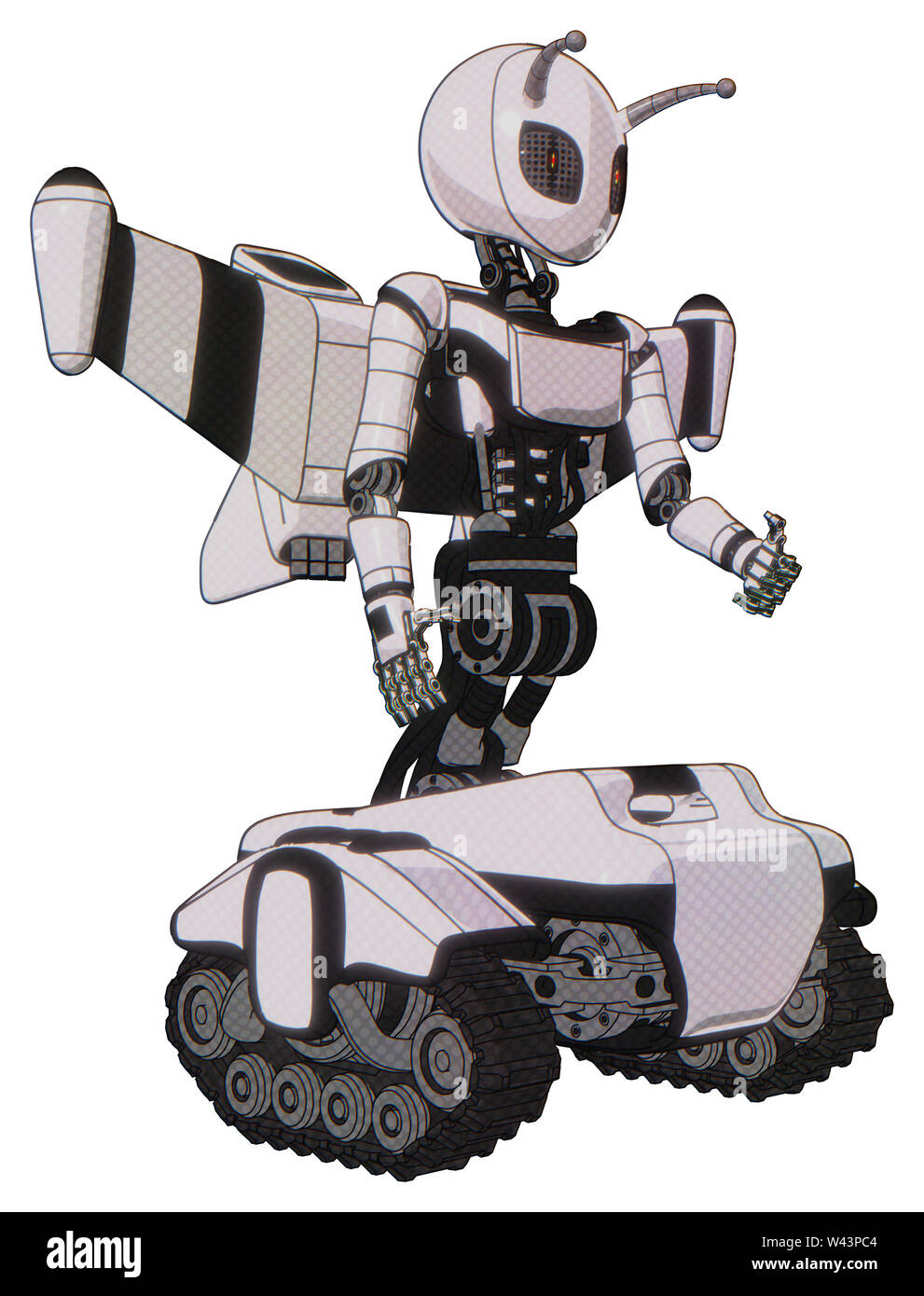 Cyborg containing elements: grey alien style head, metal grate eyes ...