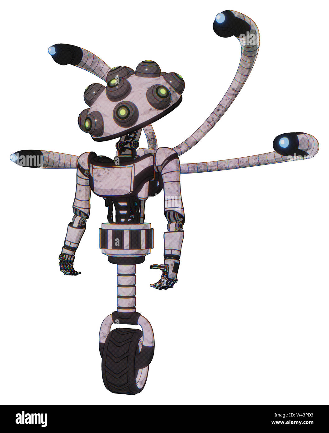 Mech containing elements: many robo-eye domehead design, light chest ...