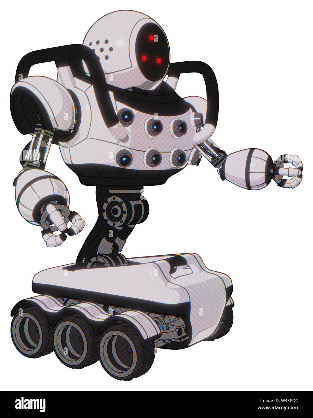 Automaton containing elements: three led eyes round head, heavy upper ...