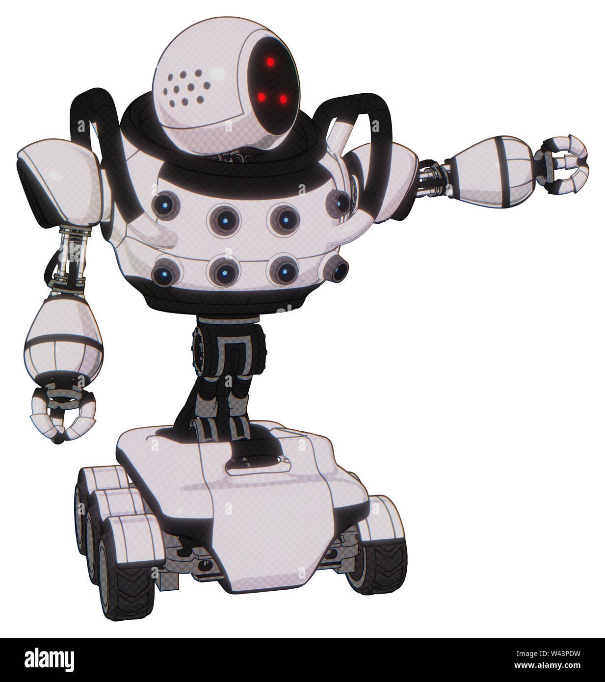 Automaton containing elements: three led eyes round head, heavy upper ...