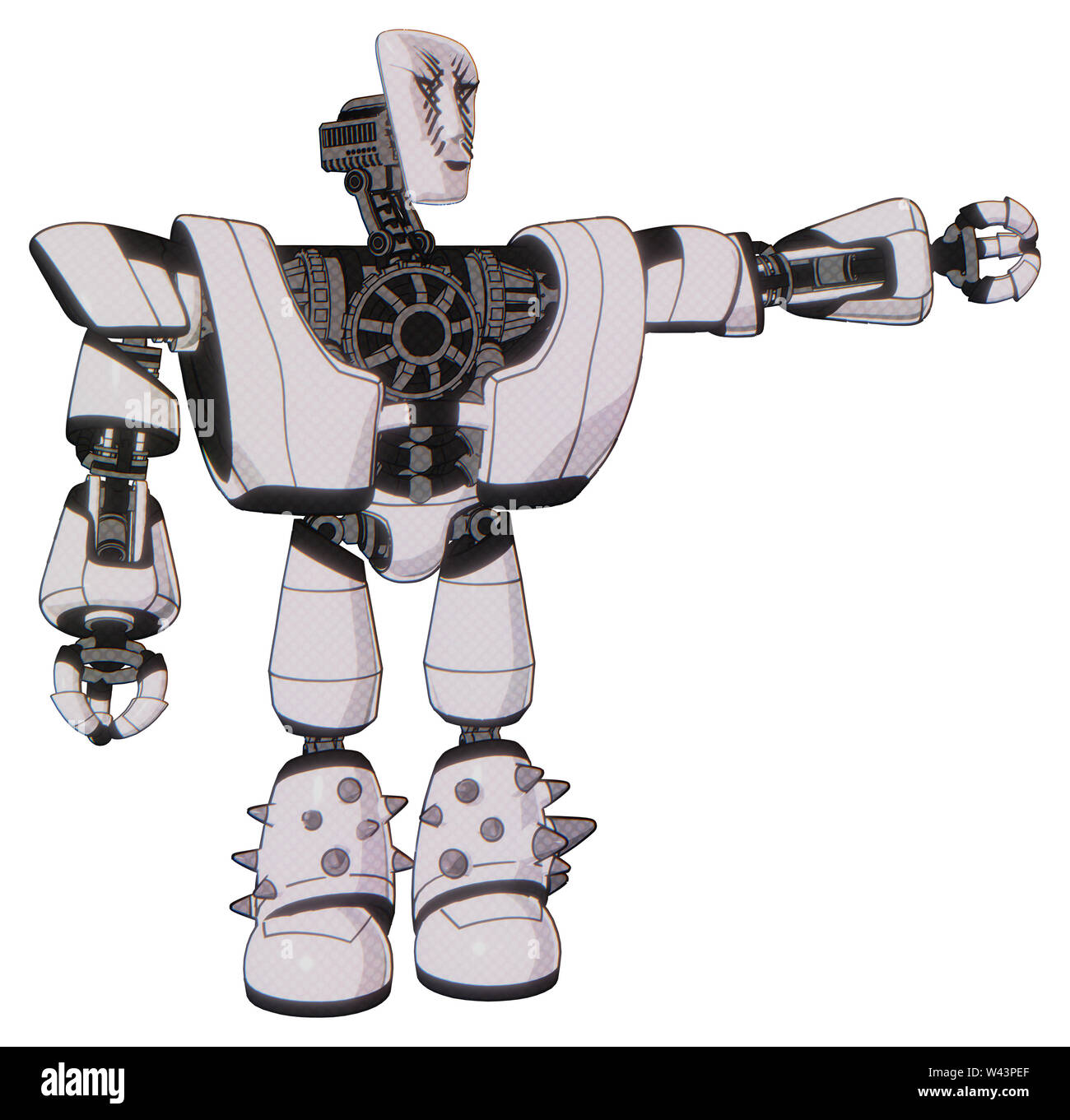 Android containing elements: humanoid face mask, war paint, heavy upper ...