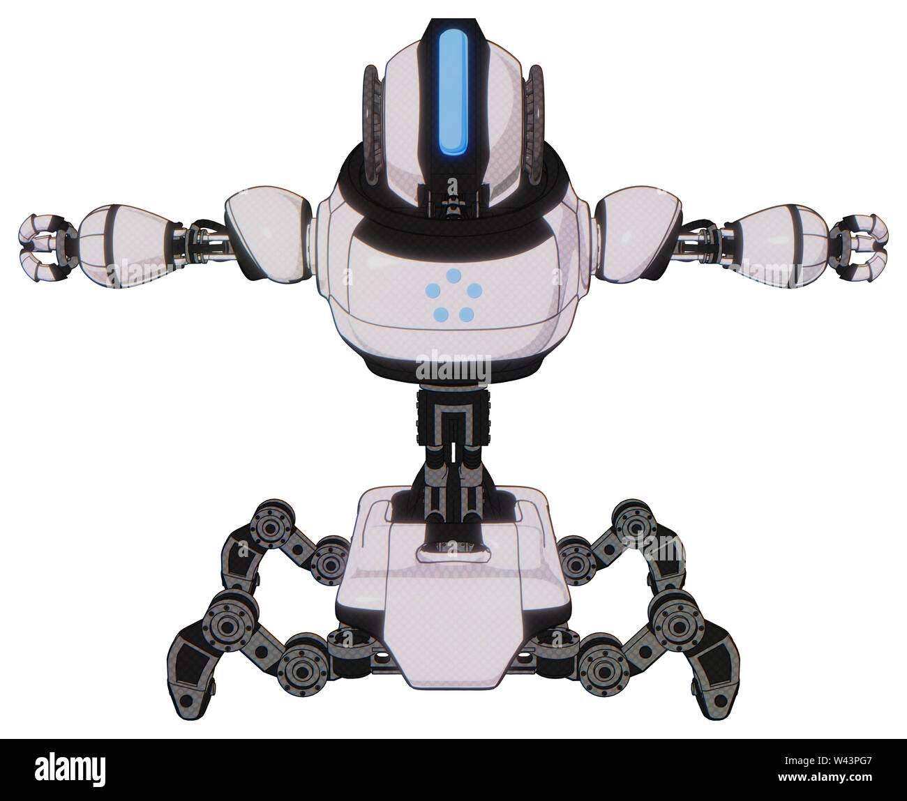 Automaton containing elements: round head, large vertical visor, heavy ...