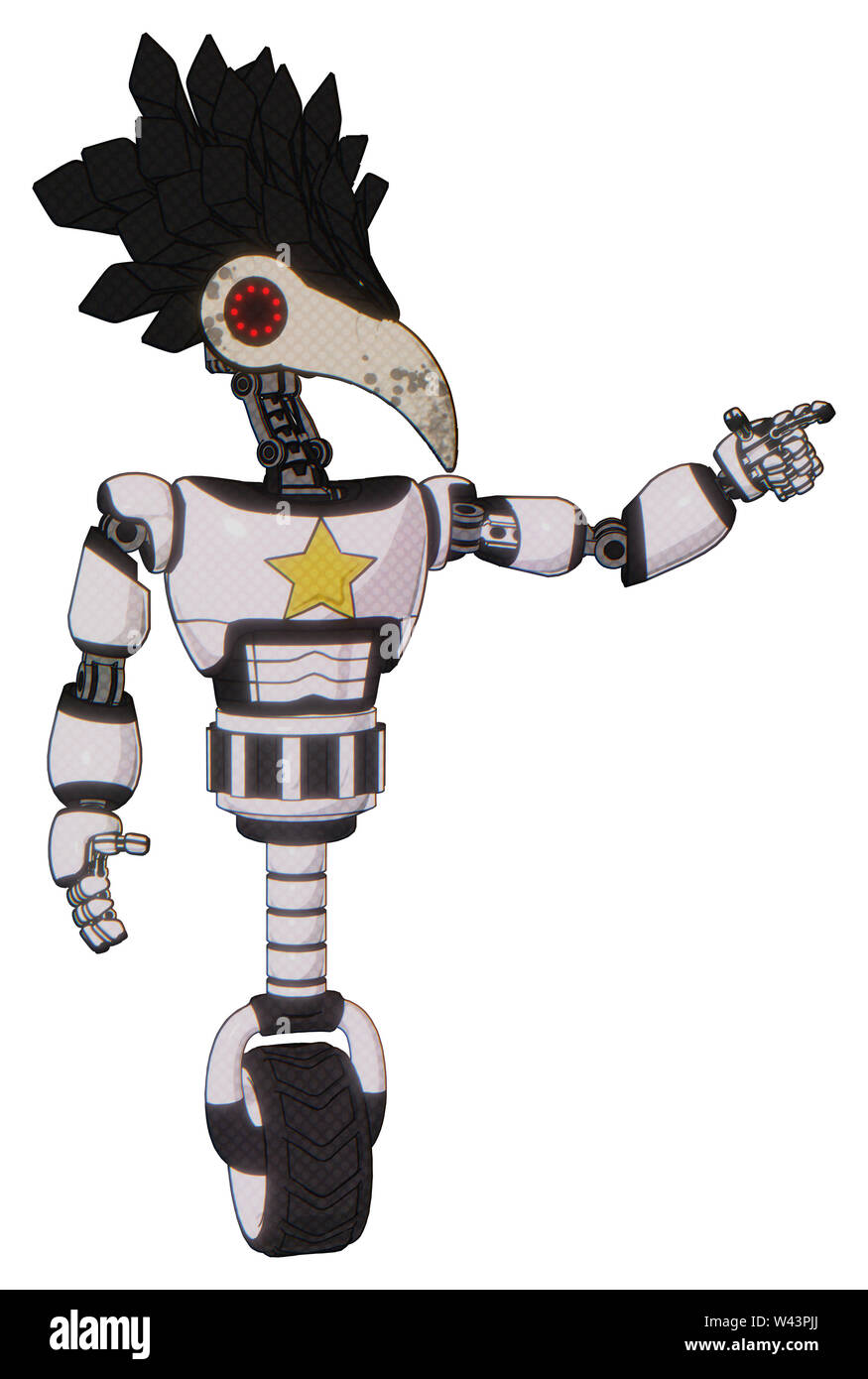 Android containing elements: bird skull head, red led circle eyes, crow ...