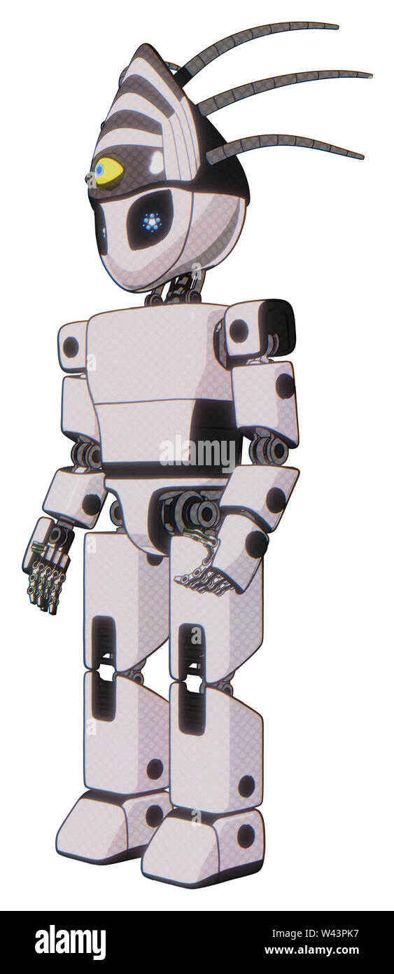 Android containing elements: grey alien style head, electric eyes ...