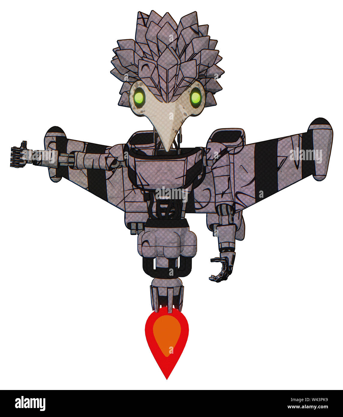 Automaton containing elements: bird skull head, green eyes, bird ...