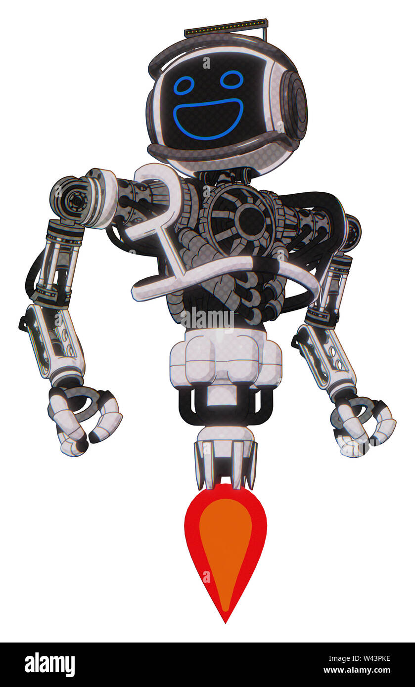 Cyborg containing elements: digital display head, wide smile, led and ...