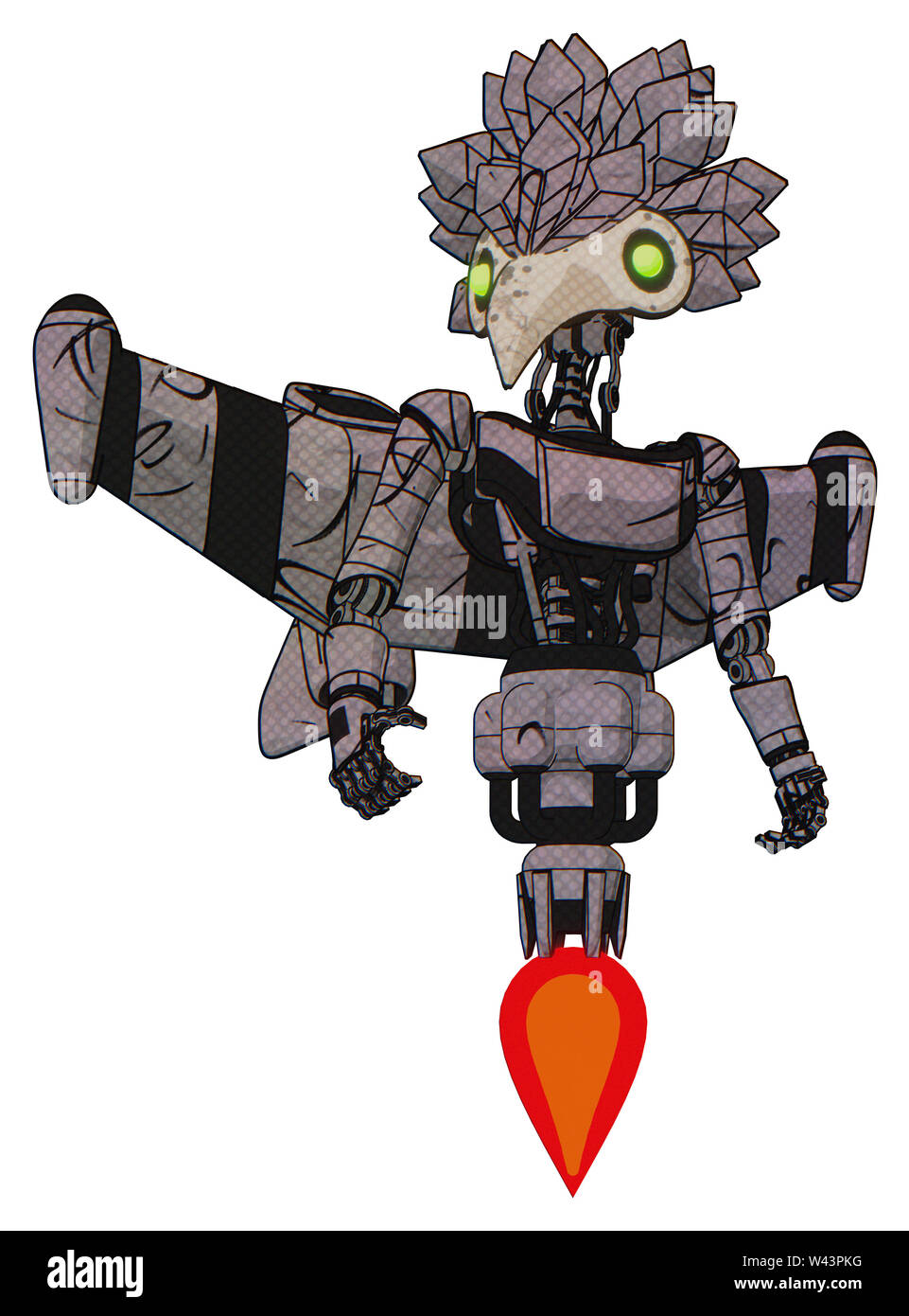 Automaton containing elements: bird skull head, green eyes, bird ...