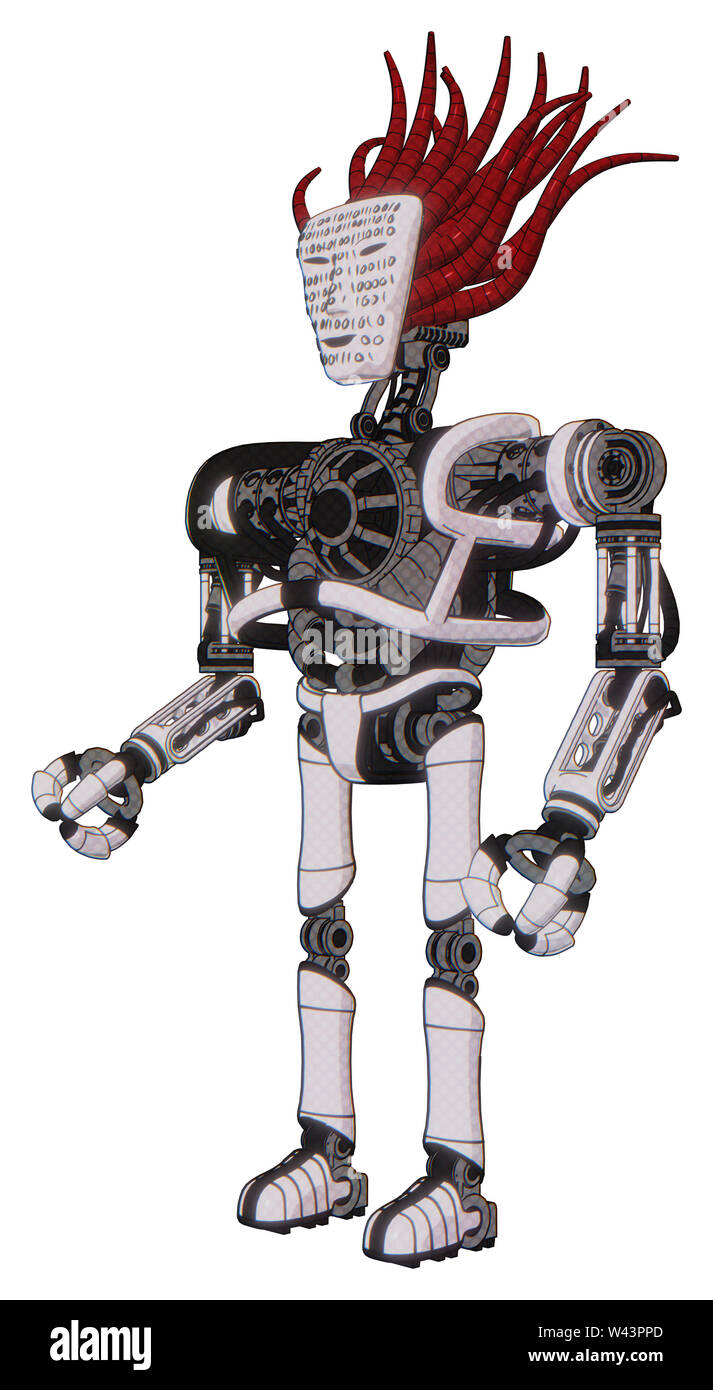 Automaton containing elements: humanoid face mask, binary war paint ...