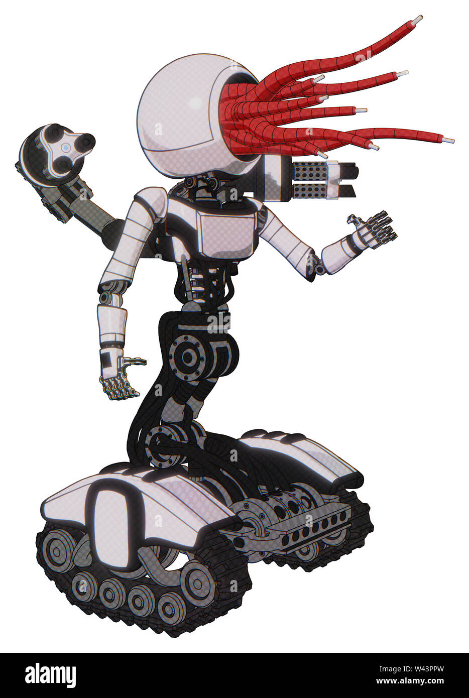 Mech containing elements: bright red jellyfish tentacles fiber optic ...