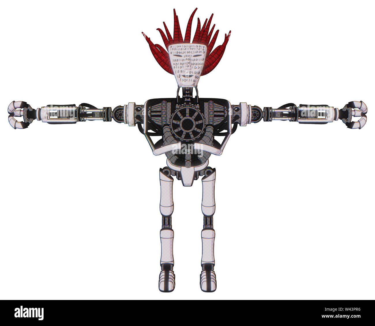 Automaton containing elements: humanoid face mask, binary war paint ...