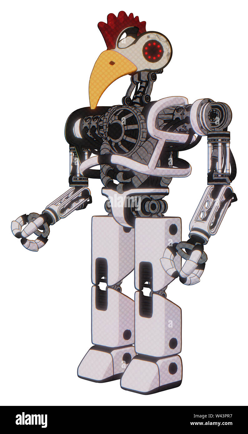 Robot containing elements: bird skull head, red led circle eyes ...