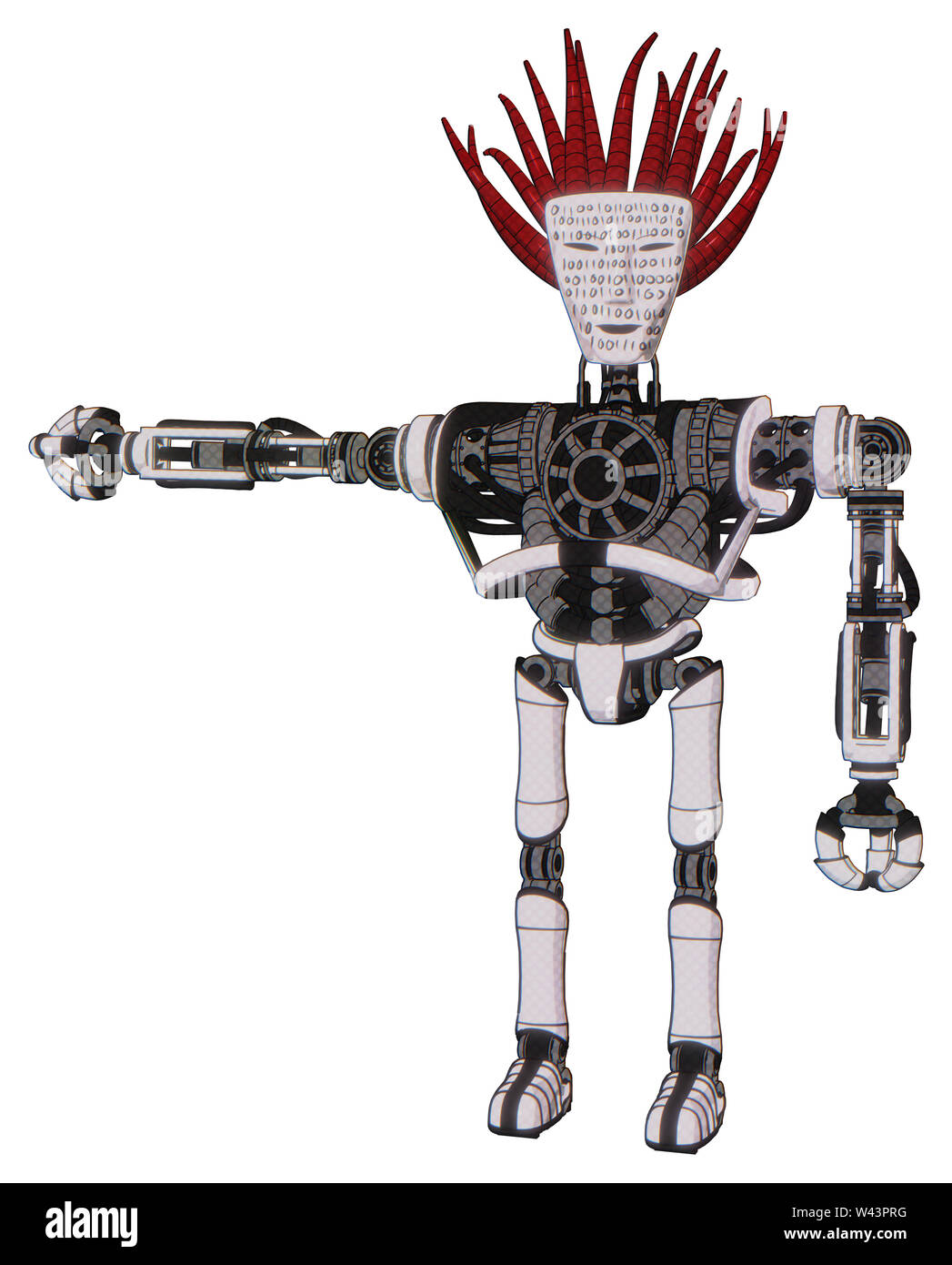 Automaton containing elements: humanoid face mask, binary war paint ...