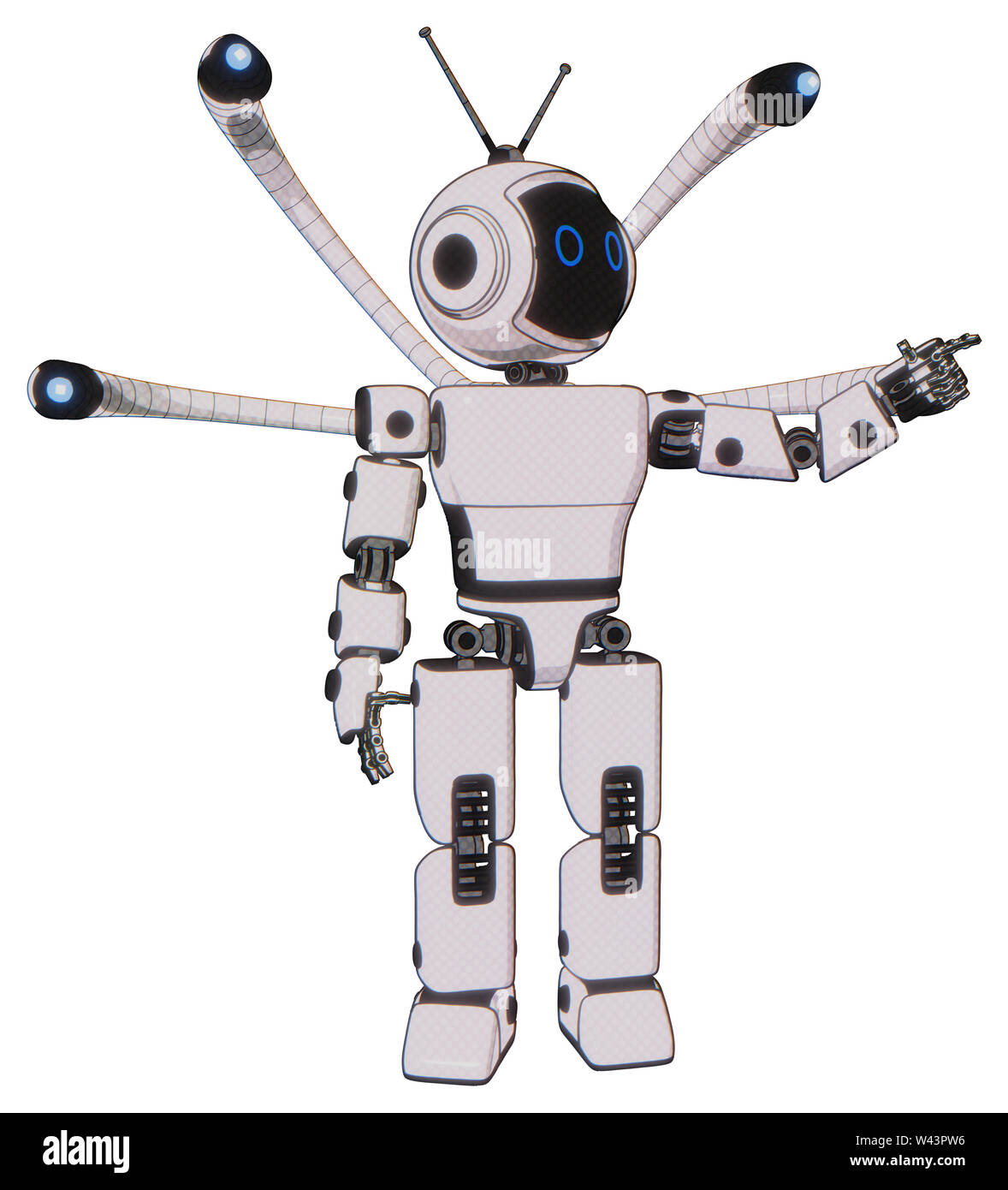 Automaton containing elements: digital display head, circle eyes, retro ...