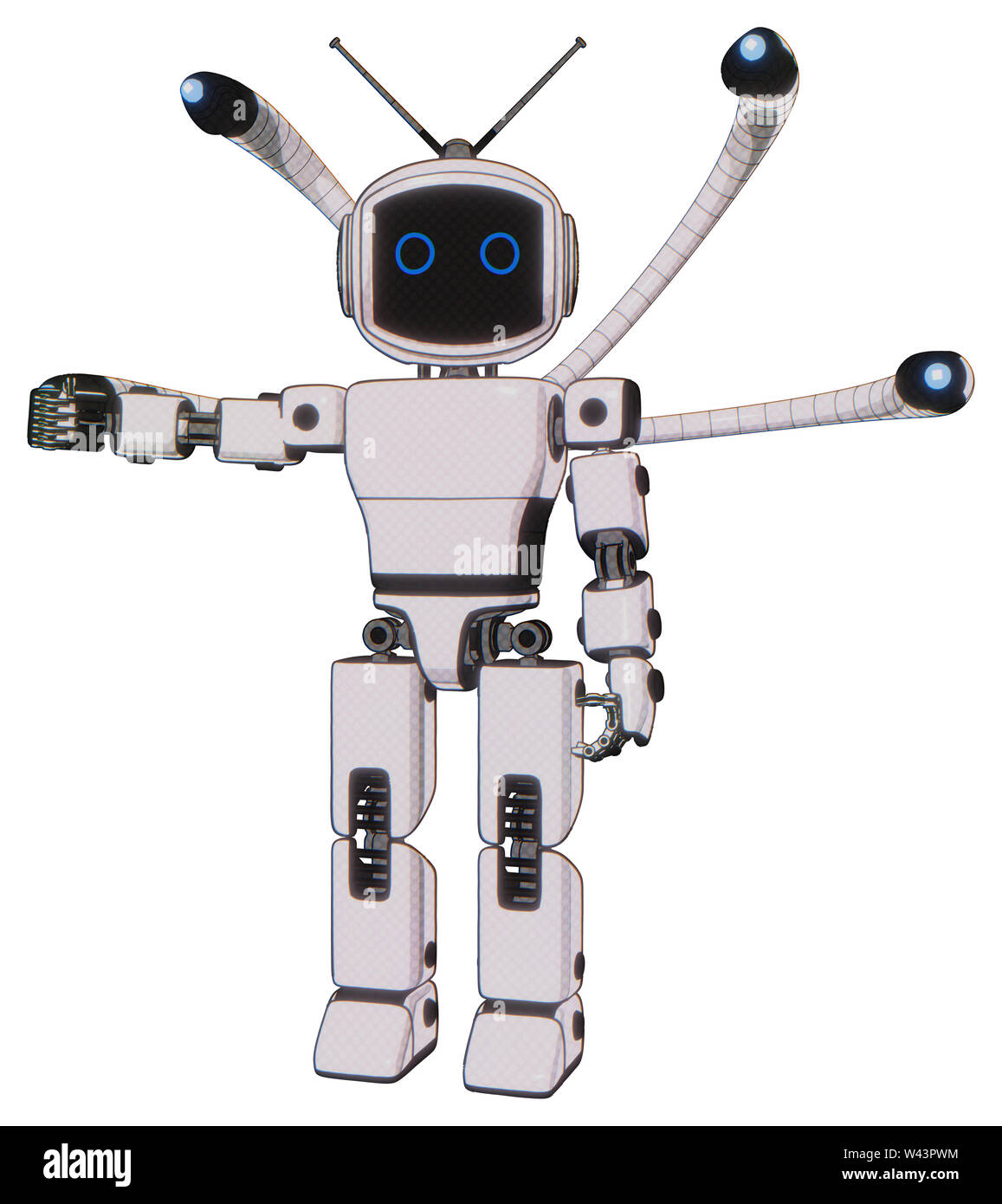 Automaton containing elements: digital display head, circle eyes, retro ...