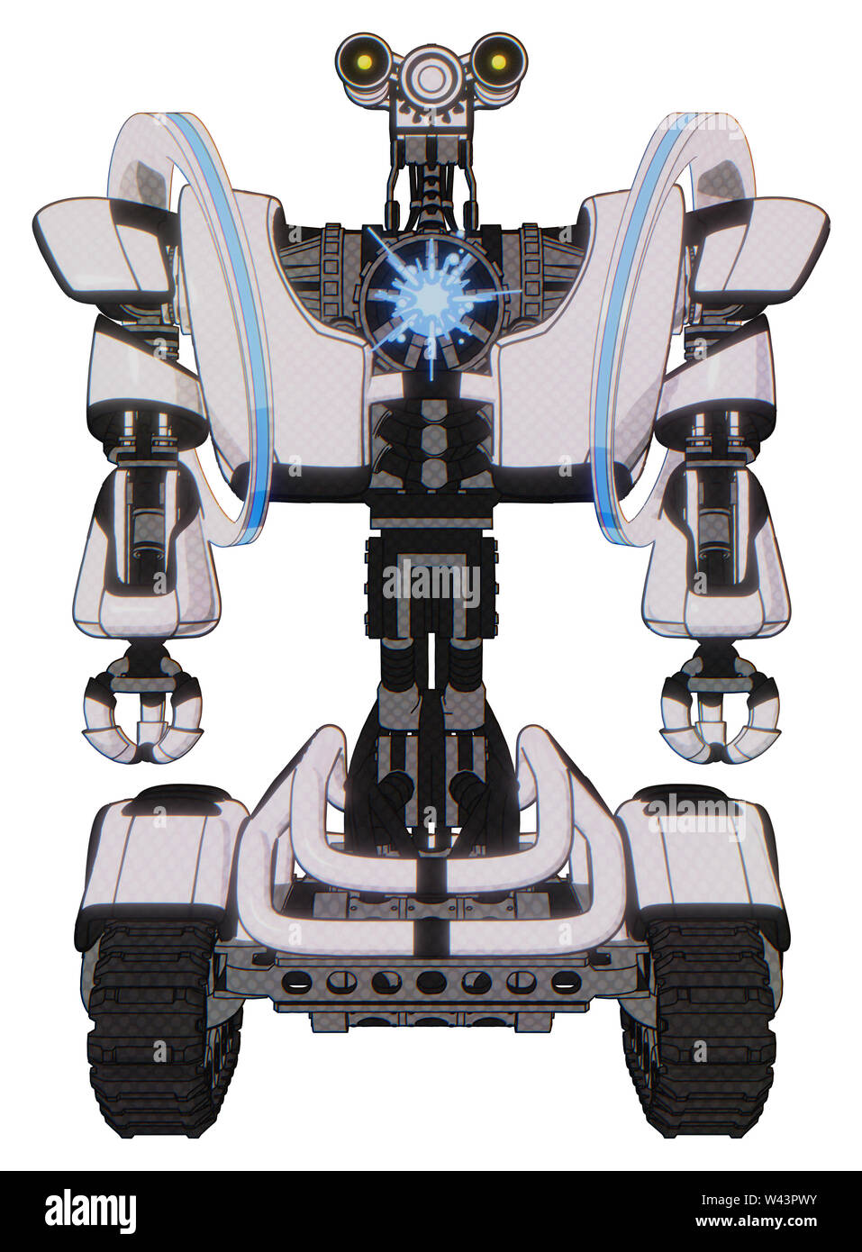Mech containing elements: dual retro camera head, simple blue ...