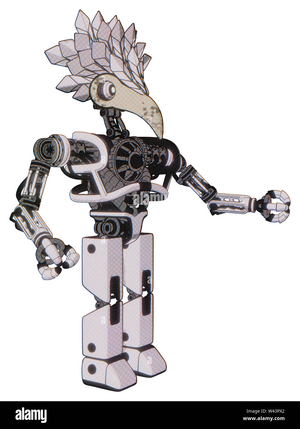 Cyborg containing elements: bird skull head, white eyeballs, bird ...