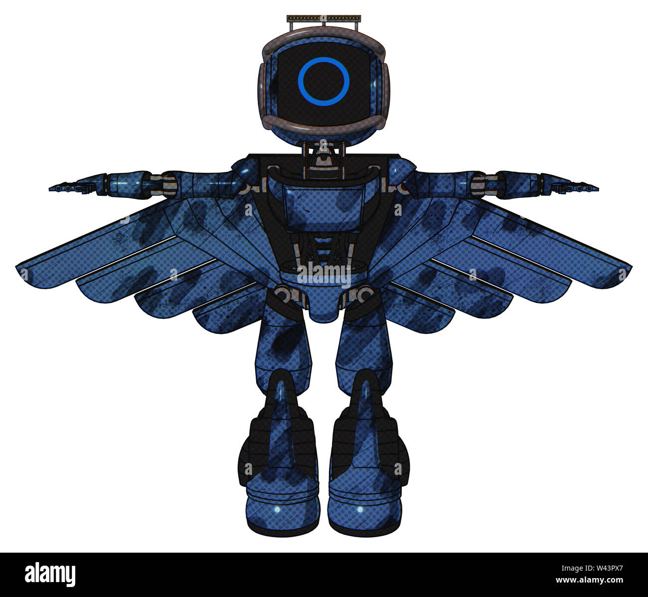 Bot containing elements: digital display head, circle face, led and ...