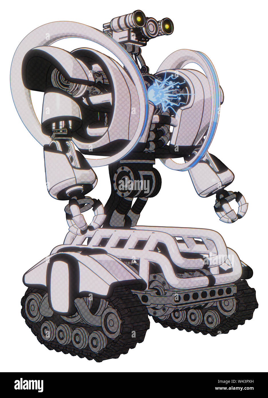 Mech containing elements: dual retro camera head, simple blue ...