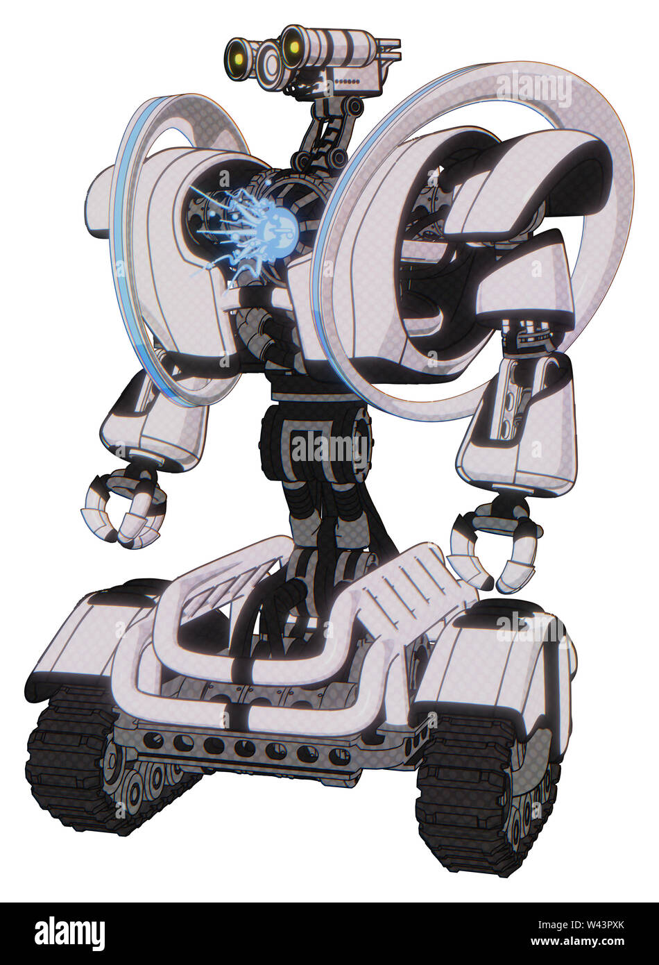 Mech containing elements: dual retro camera head, simple blue ...