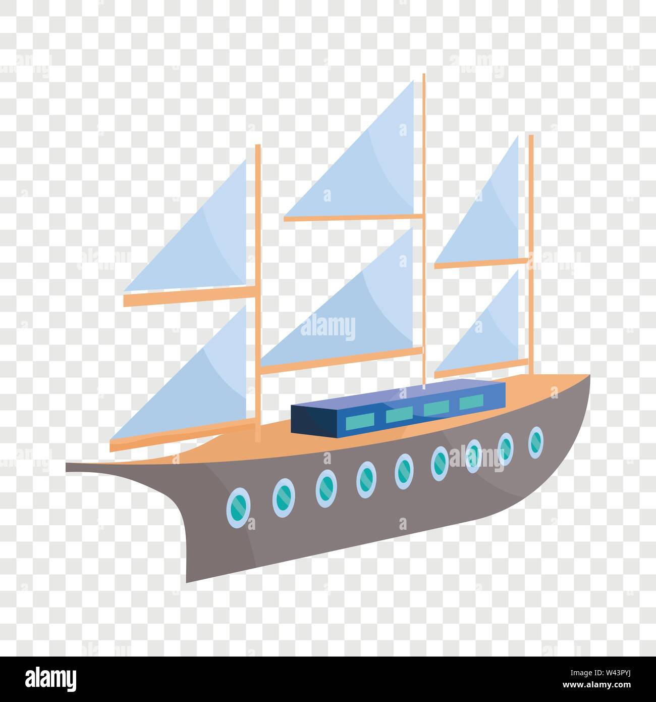 Ship with sails icon, cartoon style Stock Vector Image & Art - Alamy