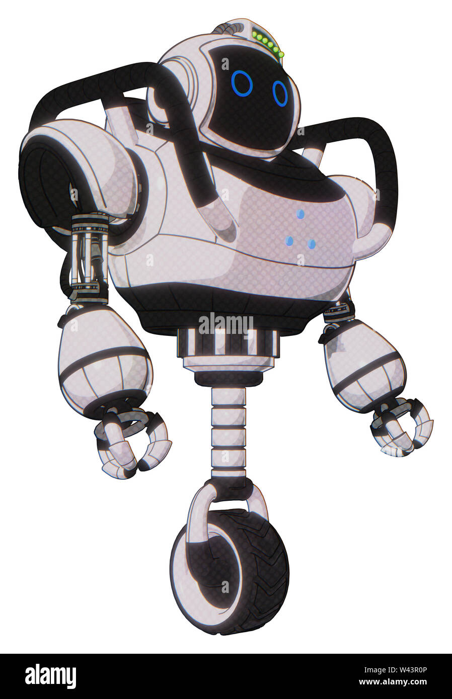 Android containing elements: digital display head, circle eyes, green ...