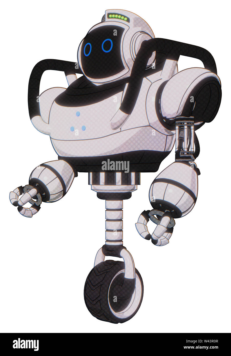 Android containing elements: digital display head, circle eyes, green ...