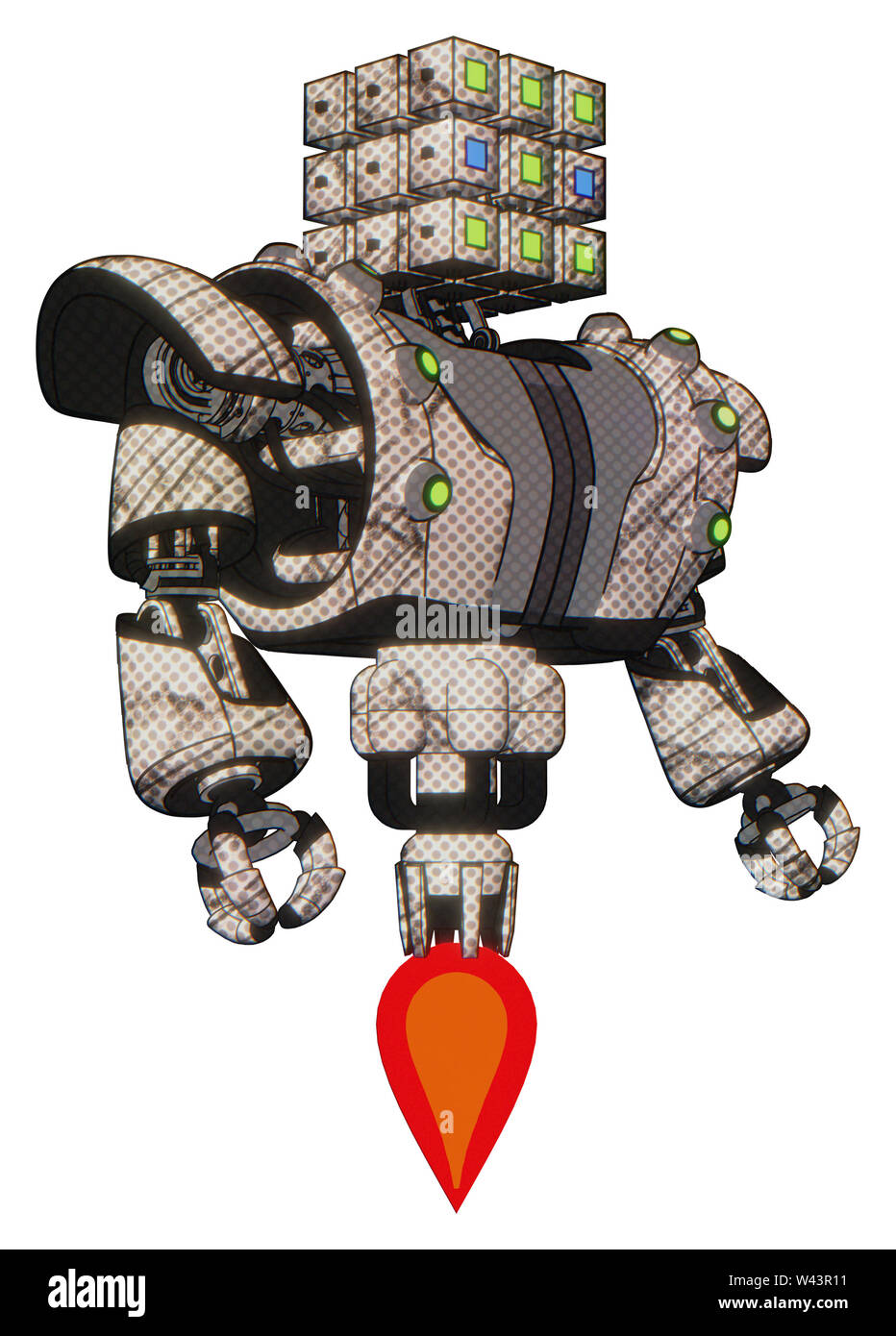 Bot containing elements: dual retro camera head, cube array head, heavy ...
