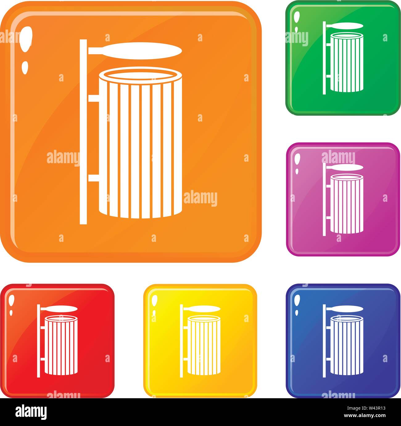 Public trash can icons set vector color Stock Vector Image & Art - Alamy