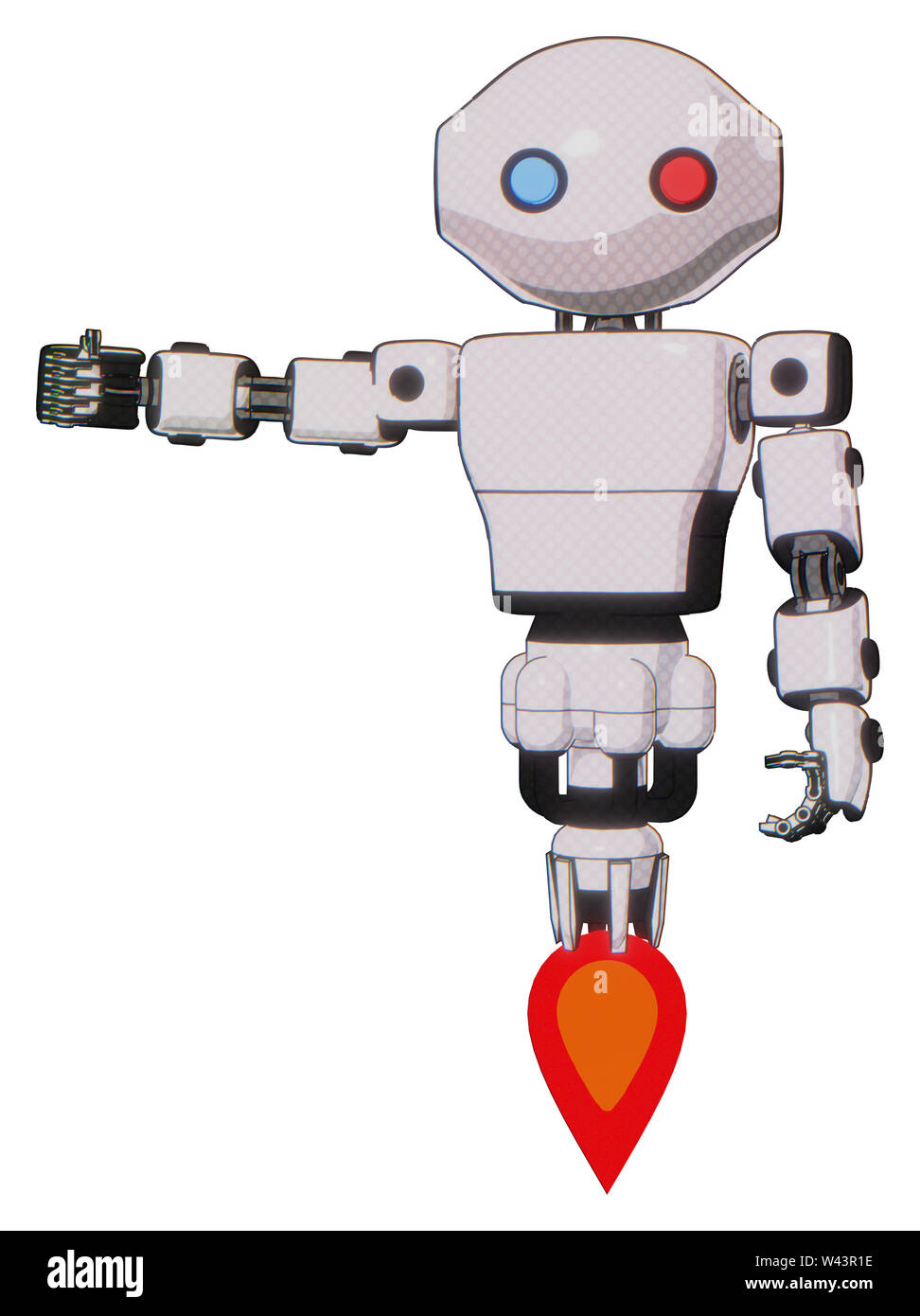 Automaton containing elements: oval wide head, giant blue and red led ...