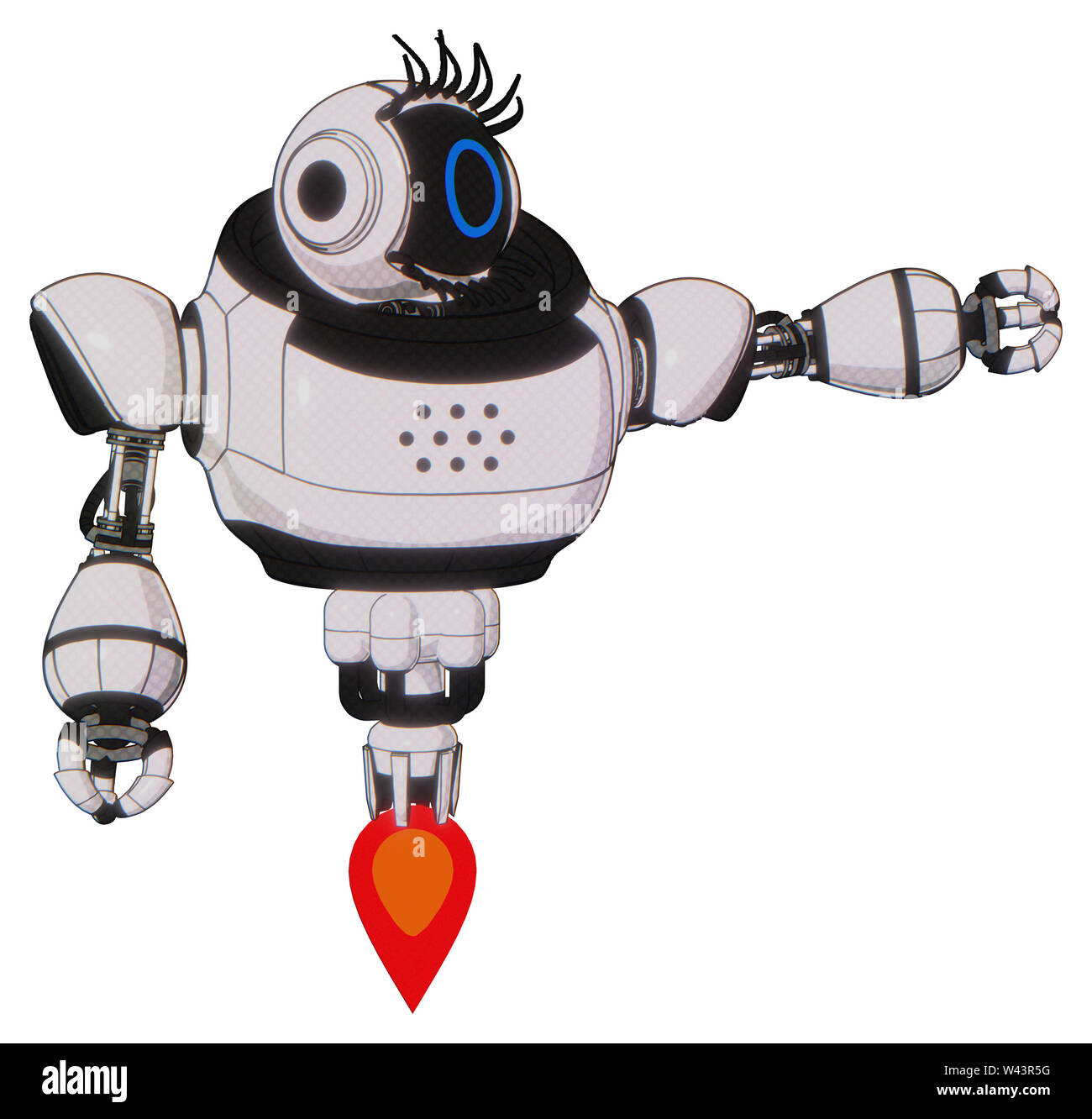 Mech containing elements: digital display head, circle face, eye lashes ...