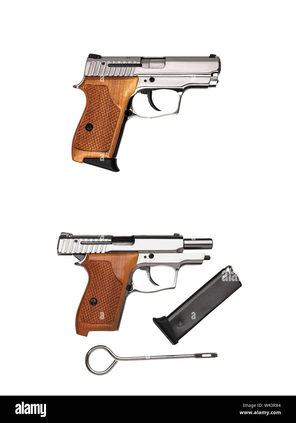 Silver pistol hi-res stock photography and images - Alamy