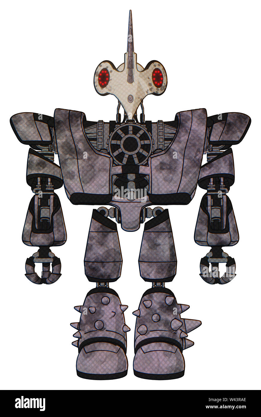 Automaton containing elements: bird skull head, red led circle eyes ...