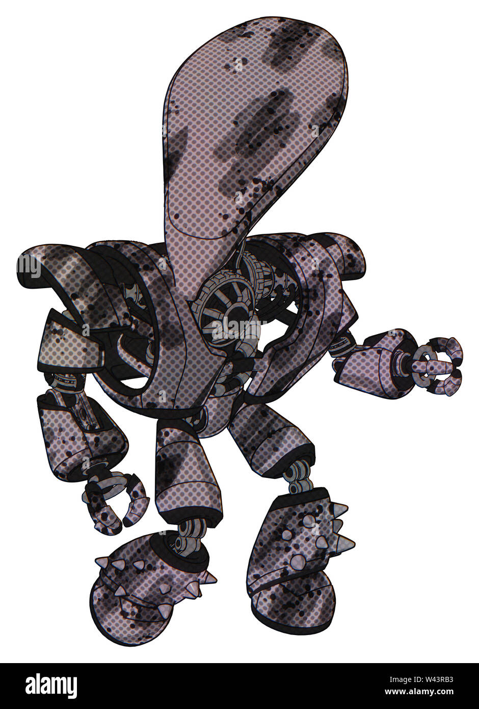 Automaton containing elements: flat elongated skull head, heavy upper ...