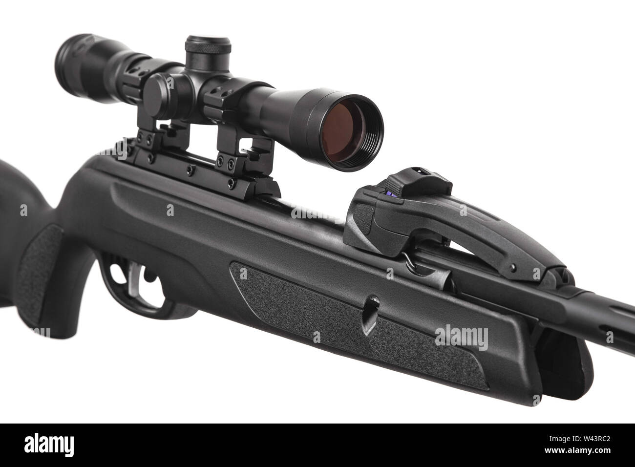 Air rifle with a telescopic sight isolate on a white background ...