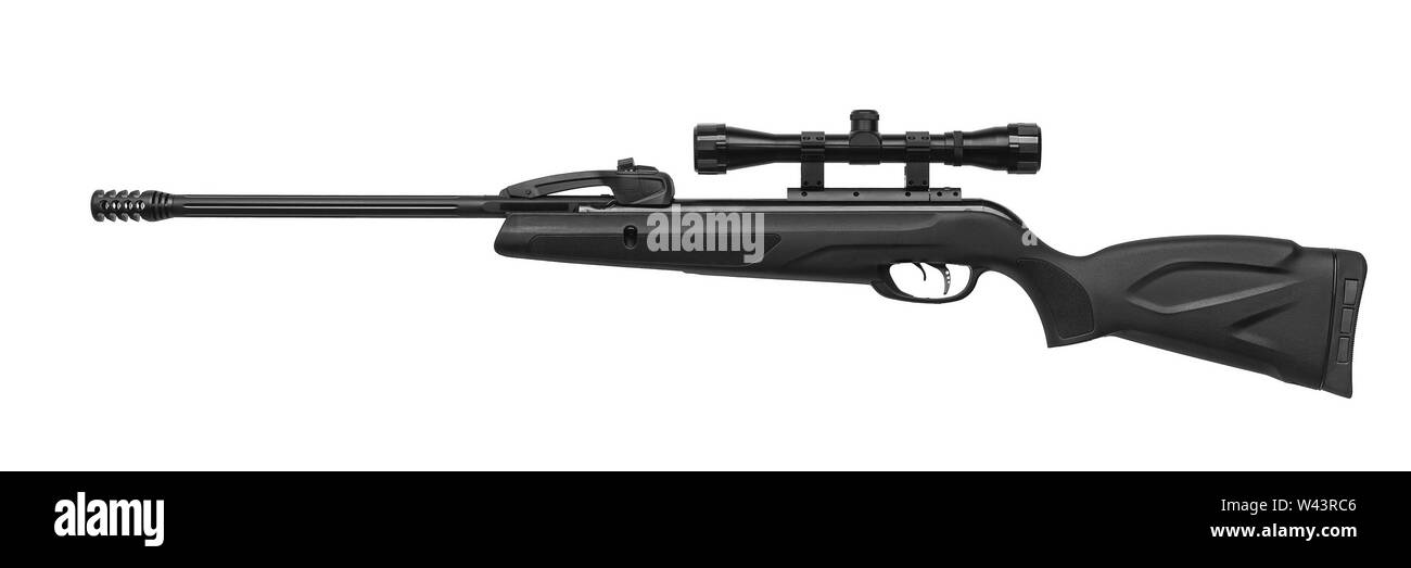 Air rifle with a telescopic sight isolate on a white background ...