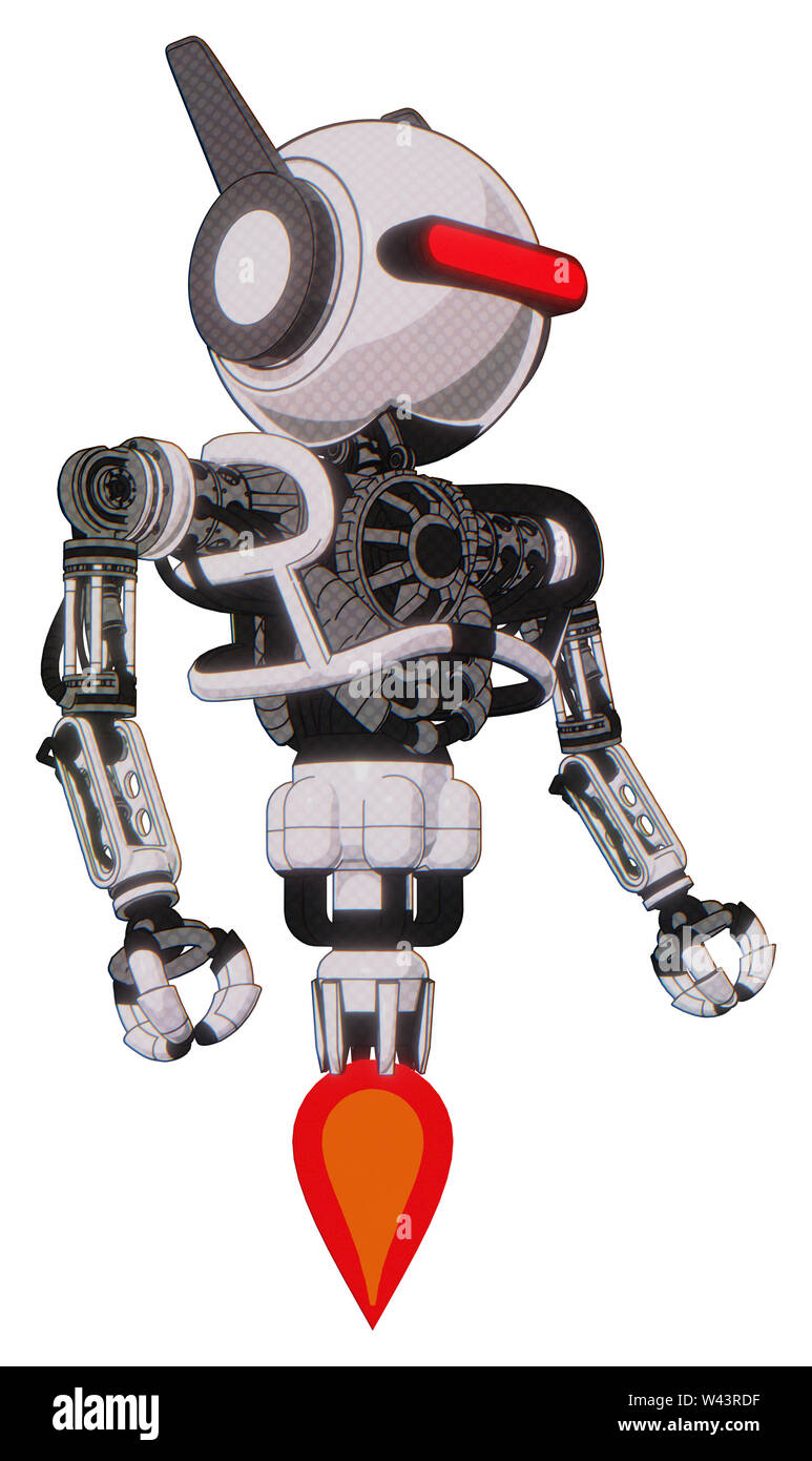 Droid containing elements: round head, horizontal red visor, head ...