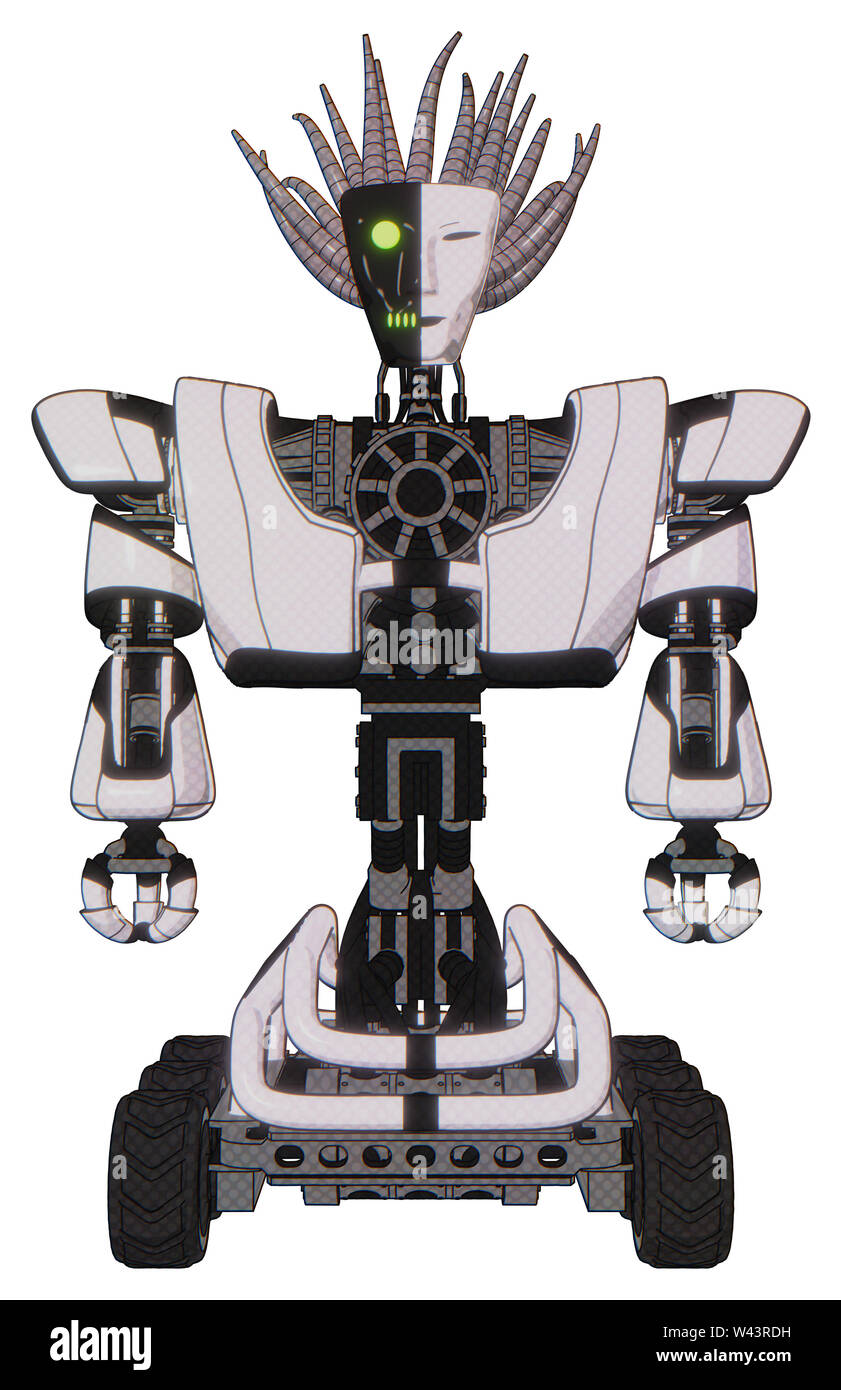 Automaton containing elements: humanoid face mask, two-face black white ...