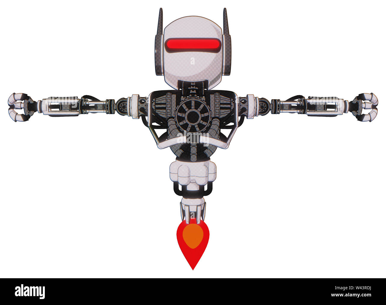 Droid containing elements: round head, horizontal red visor, head ...