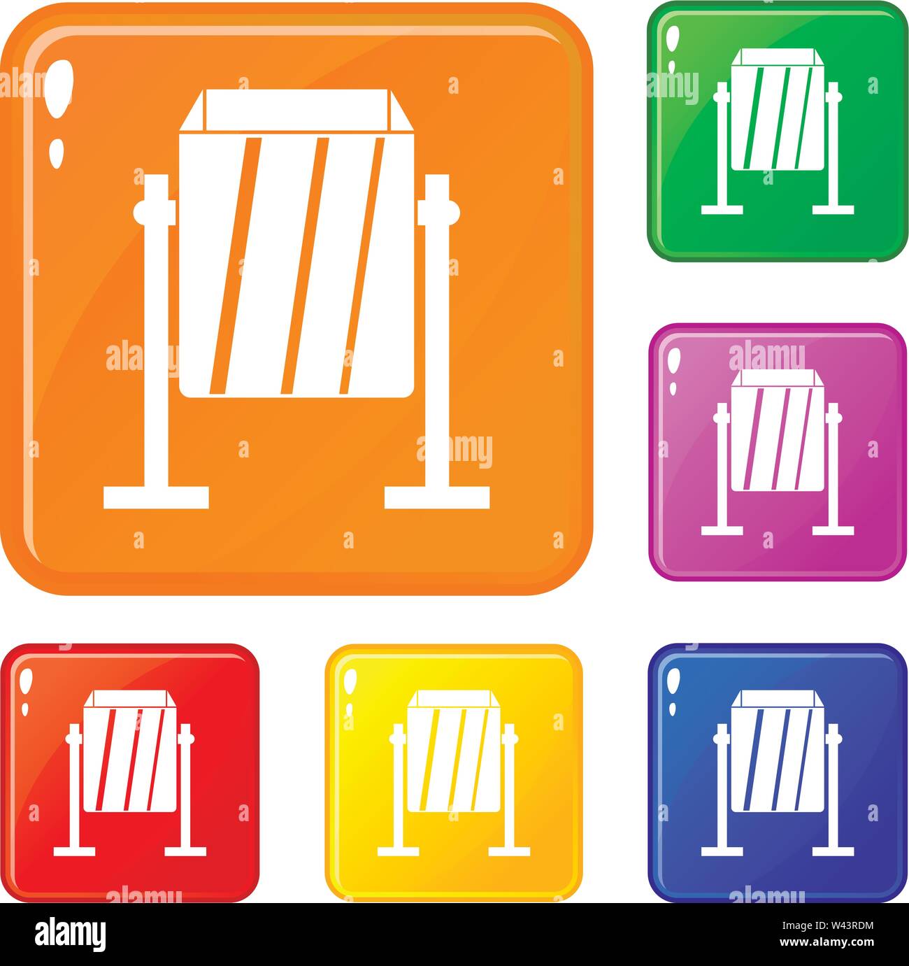 Metal dust bin icons set vector color Stock Vector Image & Art - Alamy